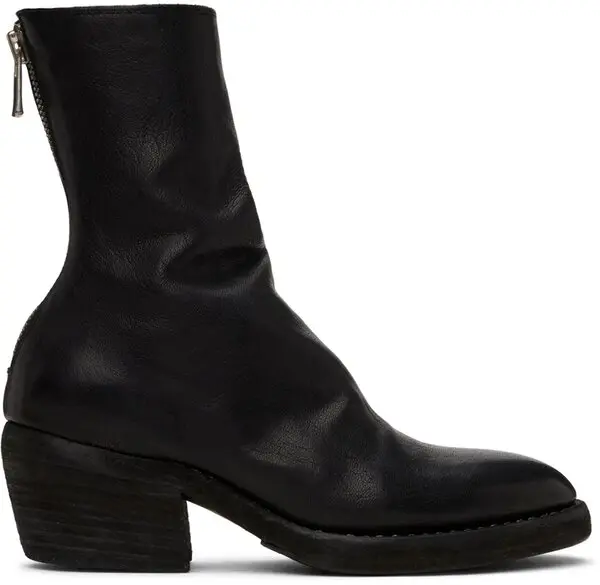 Guidi Pointed Toe Zip Up Ankle Boots