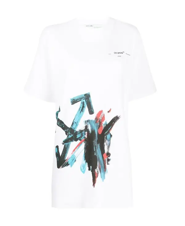 Off-White Oversized Brushstroke Arrow T-shirt - White