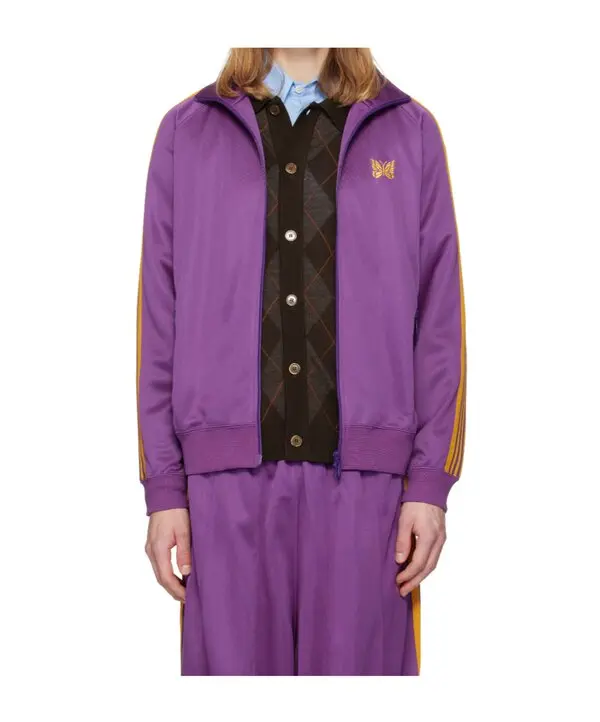 Needles Long-sleeved Jacket With Zip Front And Logo Detail - Purple