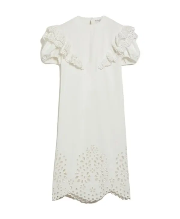 Sportmax Open-knit Midi Dress With Victorian Trim