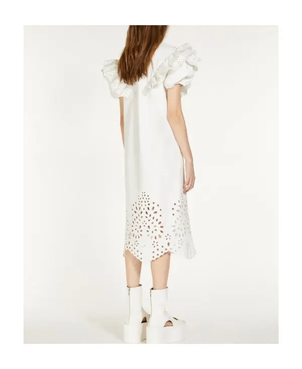 Sportmax Open-knit Midi Dress With Victorian Trim