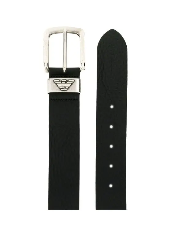 Emporio Armani Logo Engraved Buckle Belt