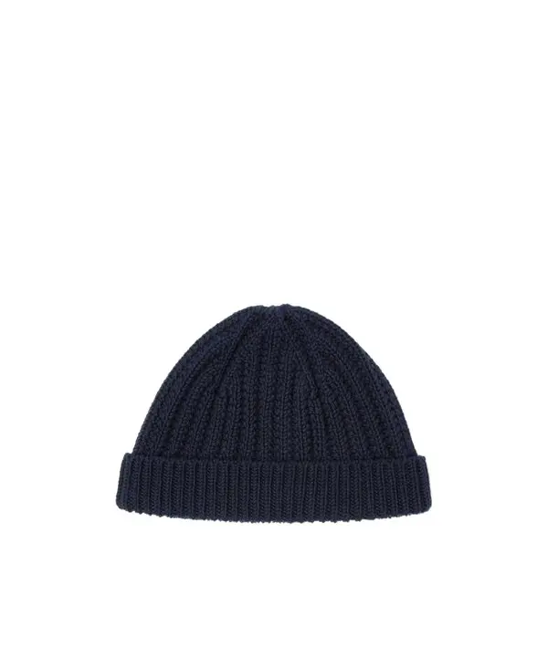 Loro Piana Ribbed Beanie - Navy Blue