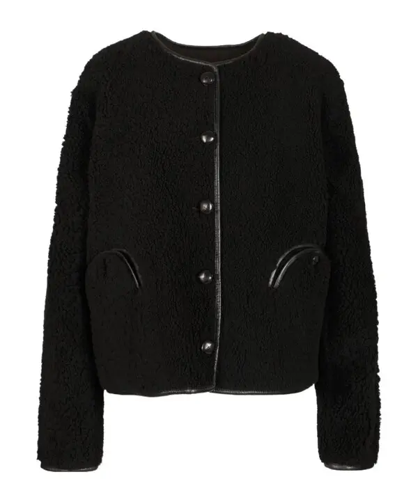 BLAZÉ MILANO Reversible Shearling Bolero Jacket - Brown