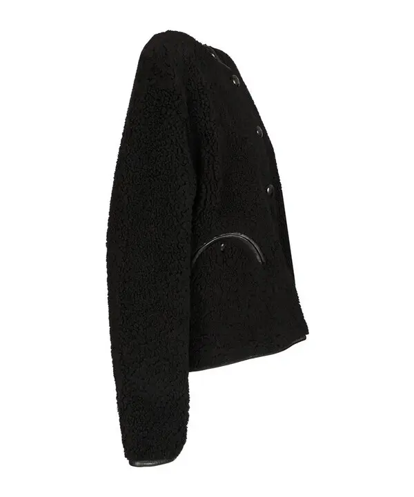 BLAZÉ MILANO Reversible Shearling Bolero Jacket - Brown