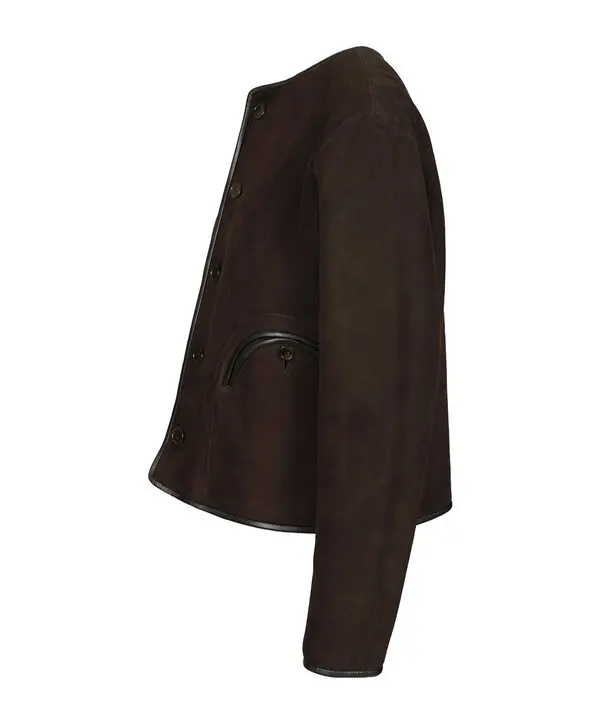BLAZÉ MILANO Reversible Shearling Bolero Jacket - Brown