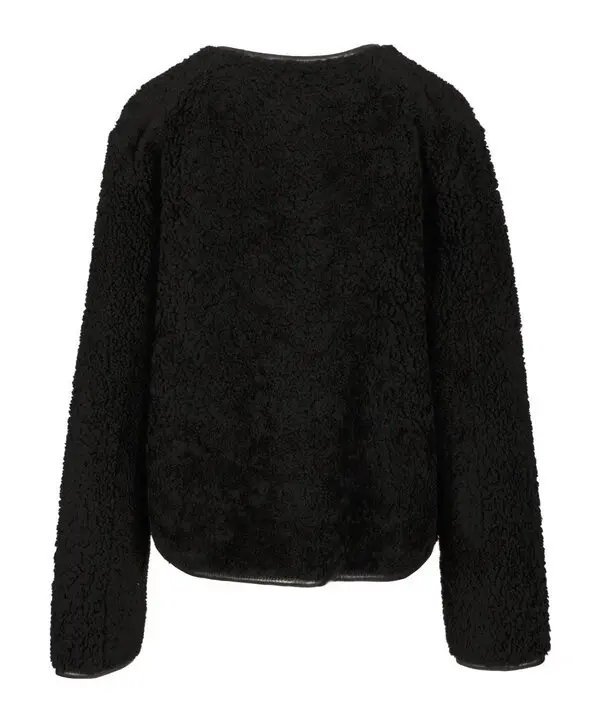 BLAZÉ MILANO Reversible Shearling Bolero Jacket - Brown