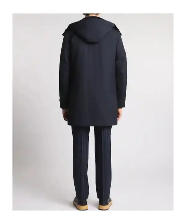FAY Travel Stretch Jersey Coat With Zip And Snap Fastening