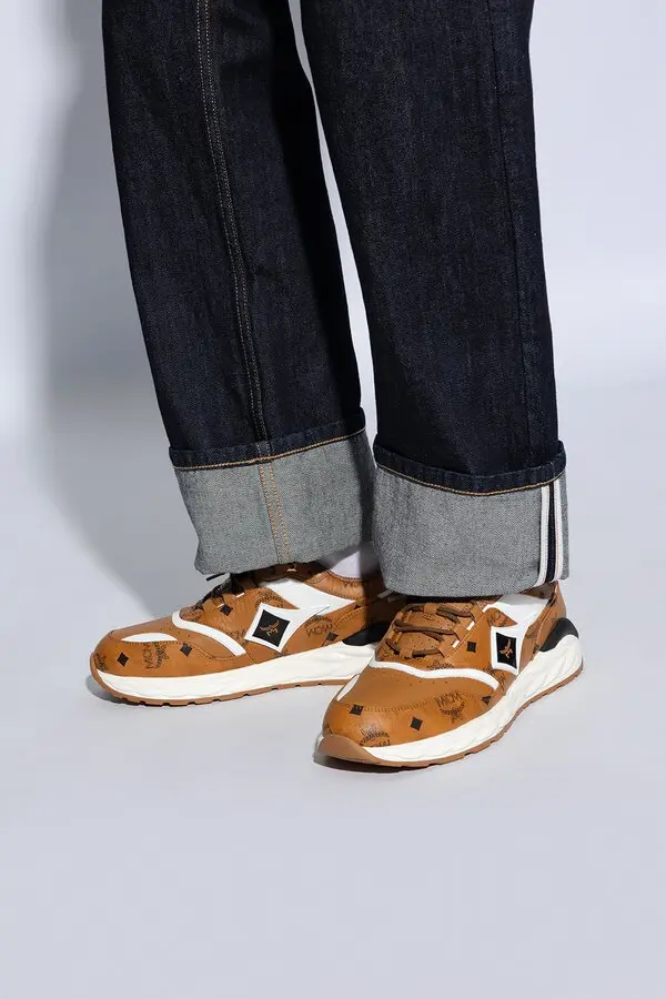 Mcm Skywander Leather Sneakers - Brown
