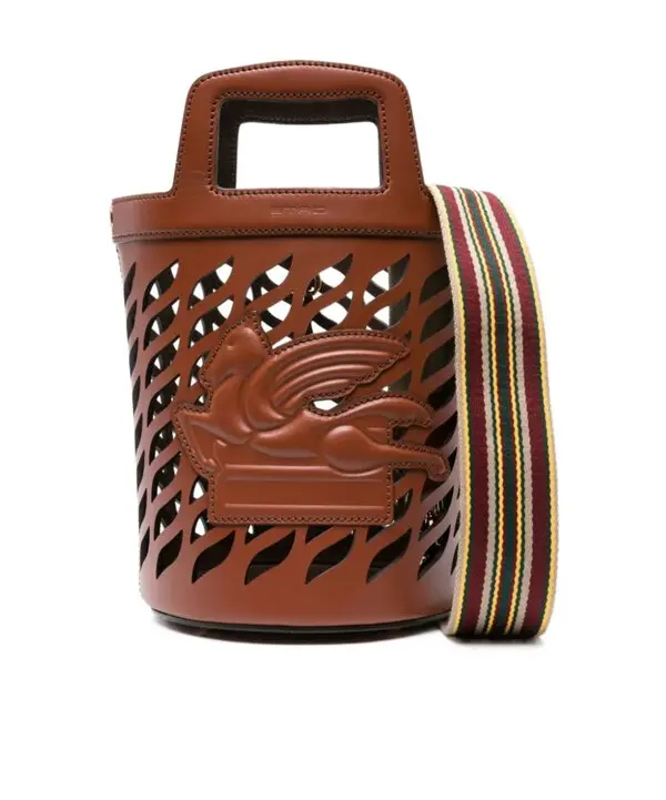Etro Pegaso Motif Cut-out Tote Bag - Brown