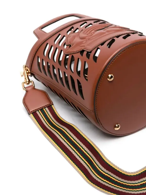 Etro Pegaso Motif Cut-out Tote Bag - Brown