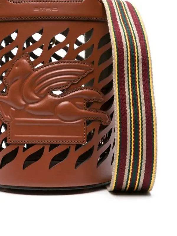 Etro Pegaso Motif Cut-out Tote Bag - Brown