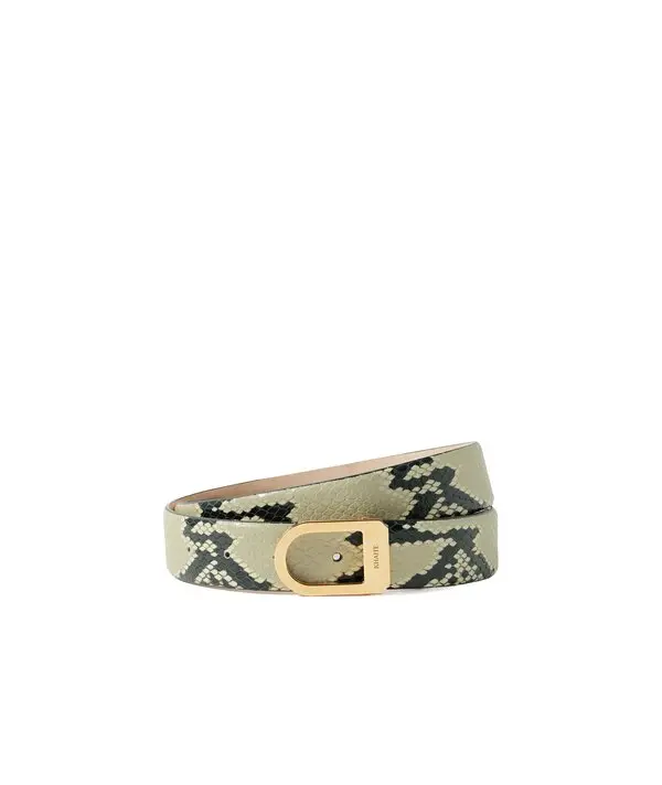 Khaite Adjustable Waist Belt With Gold Tone Buckle - Nude