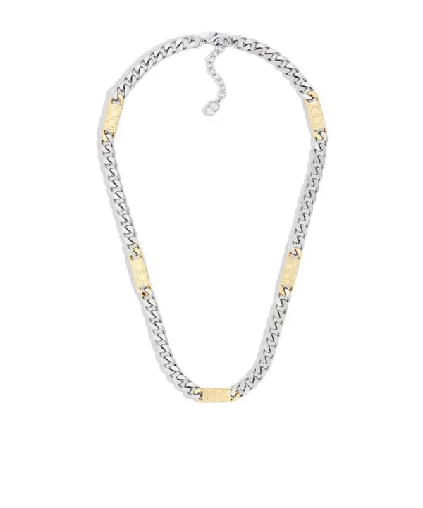 Dior Chain-link Necklace With Cd Icon Logo - Silver And Gold