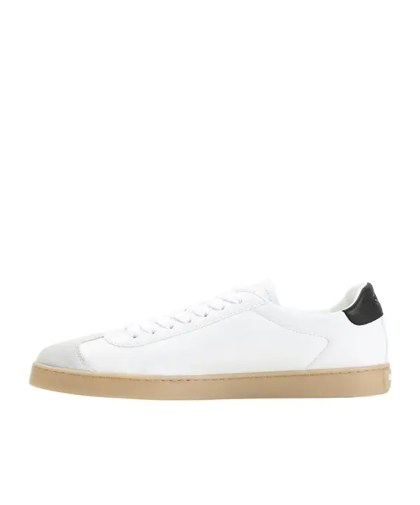 Prada Logo Plaque Lace-up Sneakers - White/black