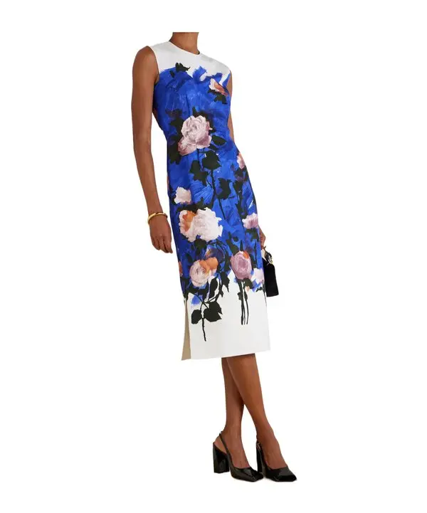Erdem Printed Cotton-blend Twill Dress - Multicolor
