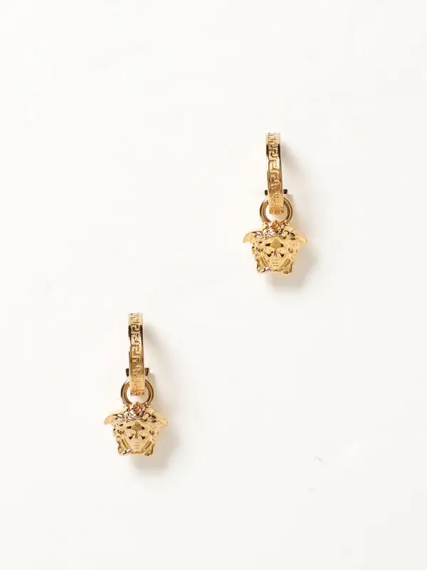 Versace Logo Medusa Drop Earrings - Yellow