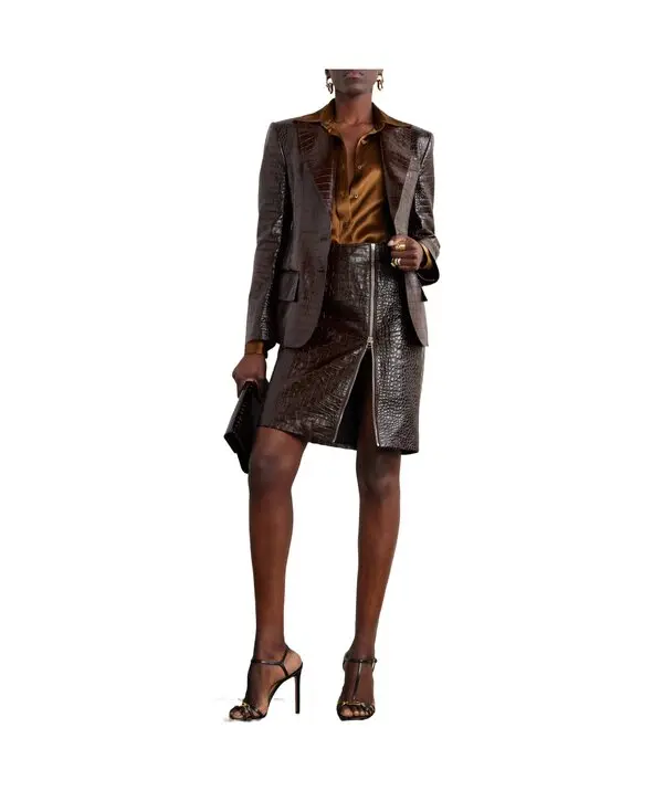 TOM FORD Snakeskin-effect Leather Blazer