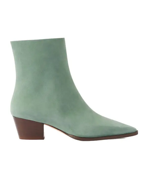 Manolo Blahnik Aliera 50 Nubuck Ankle Boots - Green