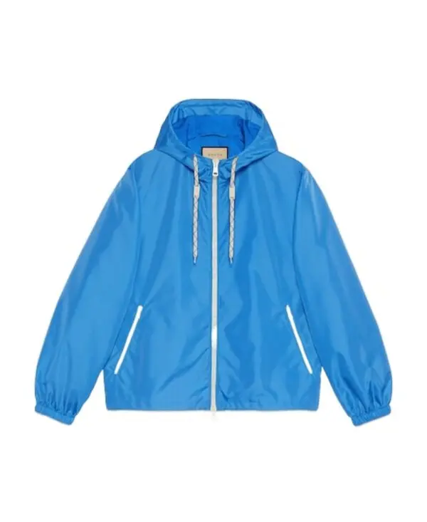 Gucci Hooded Zip-up Jacket With Ribbon Detail