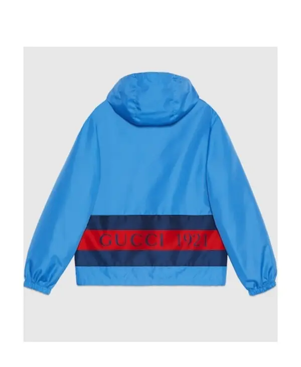 Gucci Hooded Zip-up Jacket With Ribbon Detail