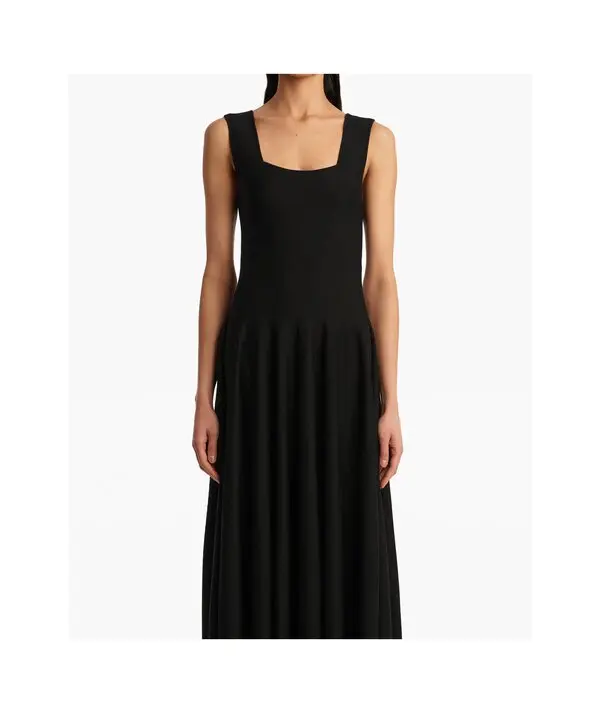 Khaite Jodie Square Neck Midi Dress - No