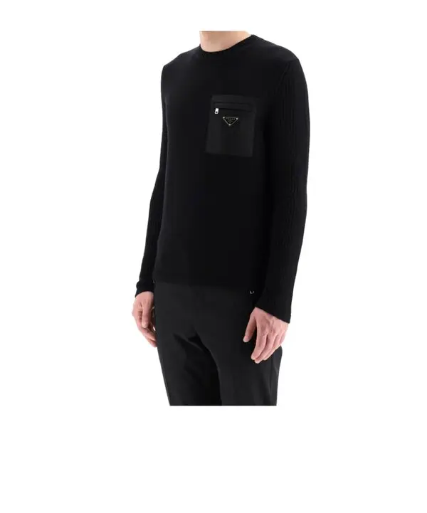 Prada Logo Pocket Knitted Jumper