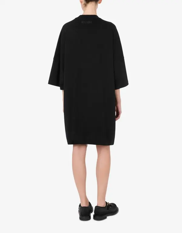 Moschino Print Cotton Dress With Pearl Embellishments