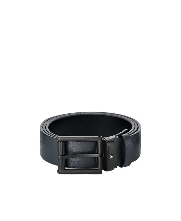 Montblanc Pebble-leather Buckle Belt - Black
