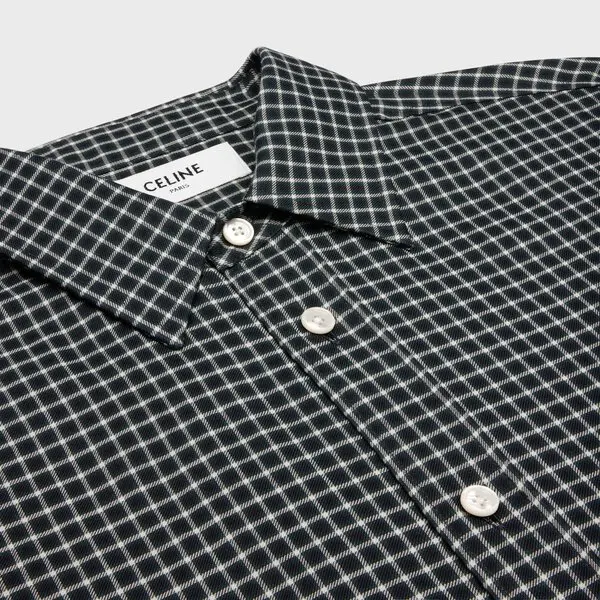 Celine Loose Shirt In Checked Cotton