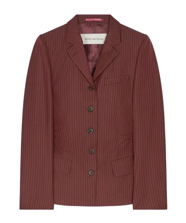 Dries Van Noten Striped Wool Blazer