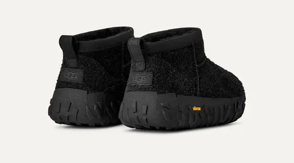 UGG Classic Ultra Mini Wrap Textured Sole Boots - Black