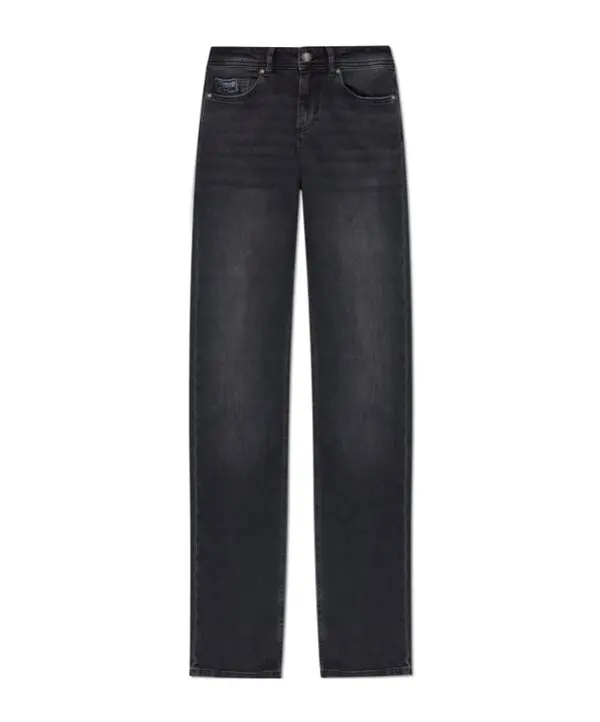 Versace Logo Patch Straight Leg Jeans