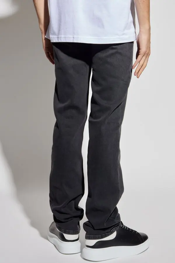 Versace Logo Patch Straight Leg Jeans