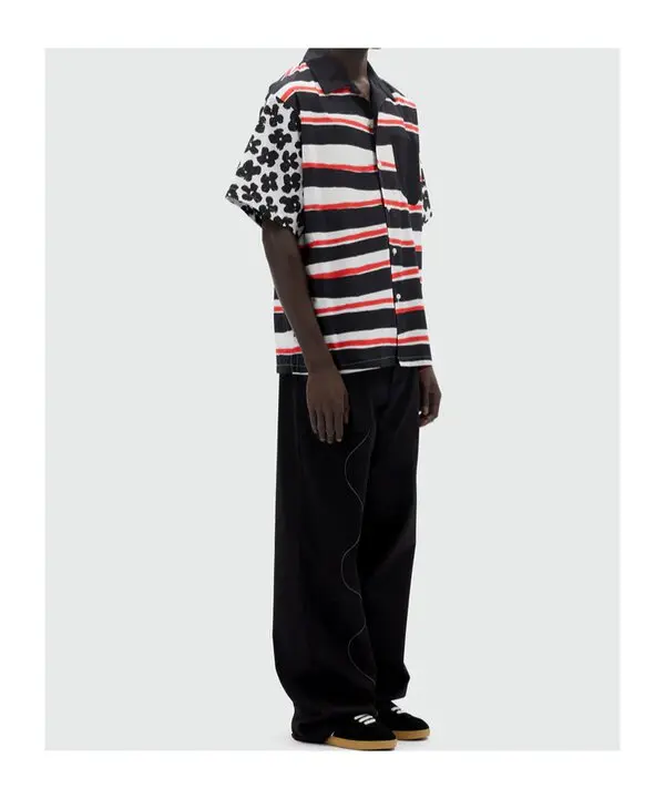 MSGM Mixed-print Poplin Shirt