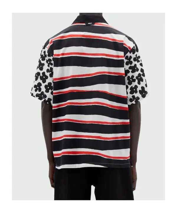 MSGM Mixed-print Poplin Shirt