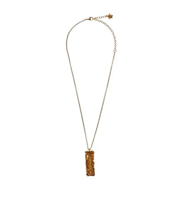 Versace Logo Pendant Necklace - Yellow