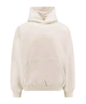 Balenciaga Bb Logo Embossed Hoodie - Nude