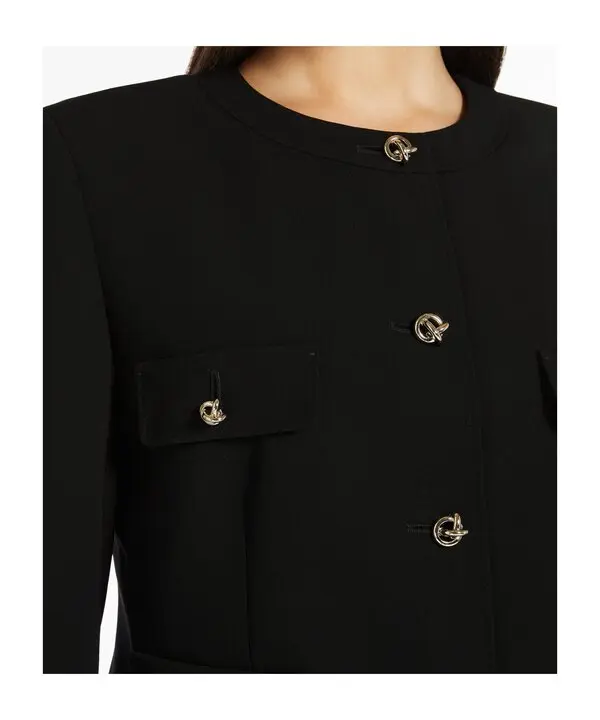 Max Mara Buttoned Crewneck Jacket - Black