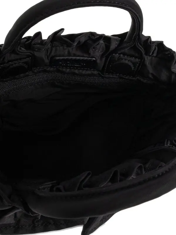 GANNI Ruffled Mini Shopper Bag - Black