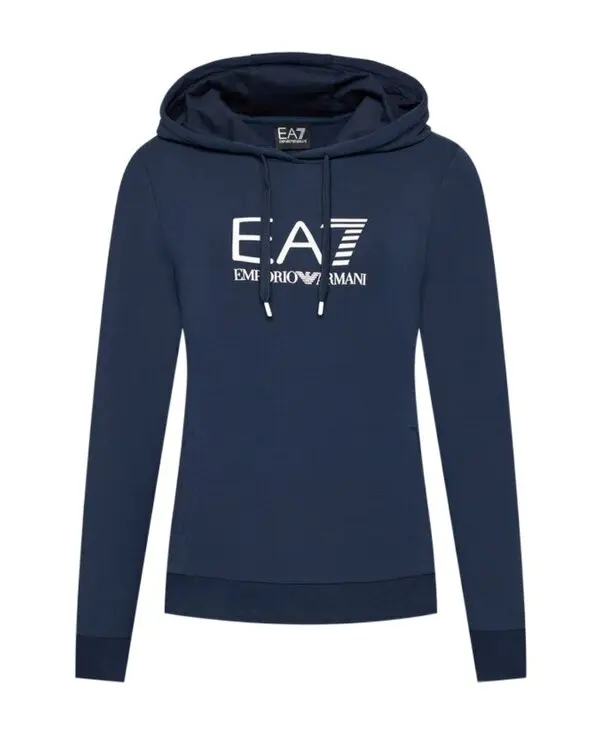 EA7 Logo Detail Hoodie - Blue