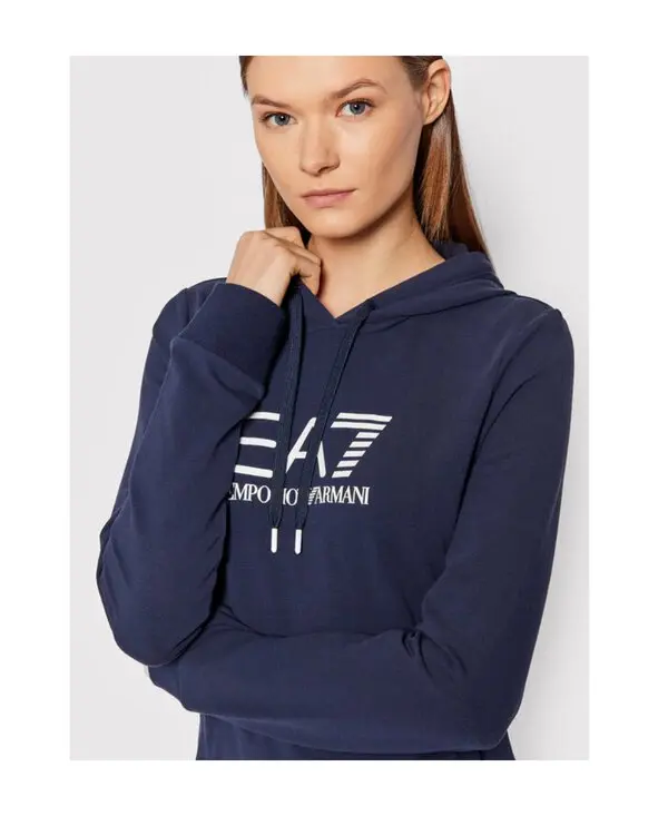 EA7 Logo Detail Hoodie - Blue