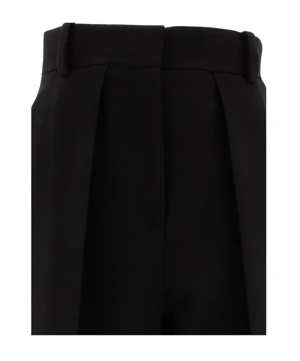 Khaite High-waisted Pleated Trousers - Black