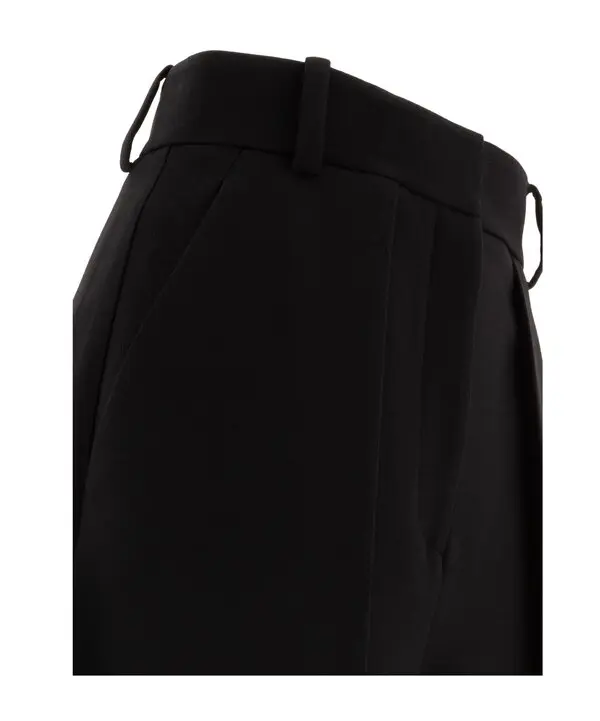 Khaite High-waisted Pleated Trousers - Black