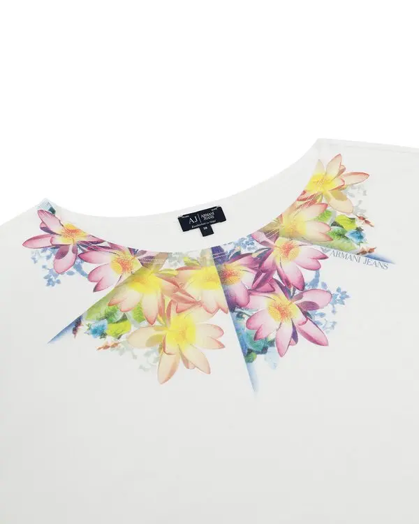 Emporio Armani Printed Round Neck T-shirt - White