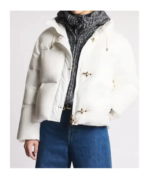 FAY Hooded Down Jacket With Drawstring And Concealed Zip - White