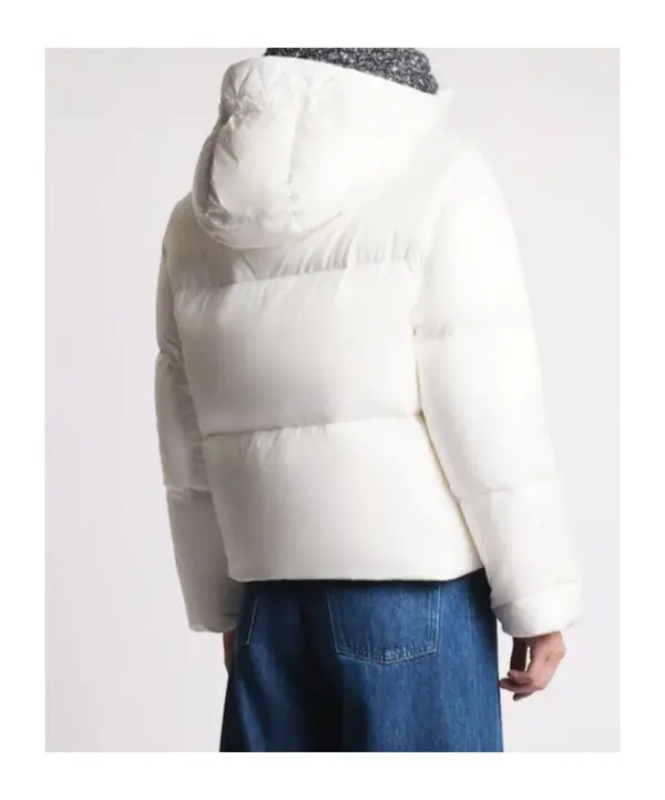 FAY Hooded Down Jacket With Drawstring And Concealed Zip - White