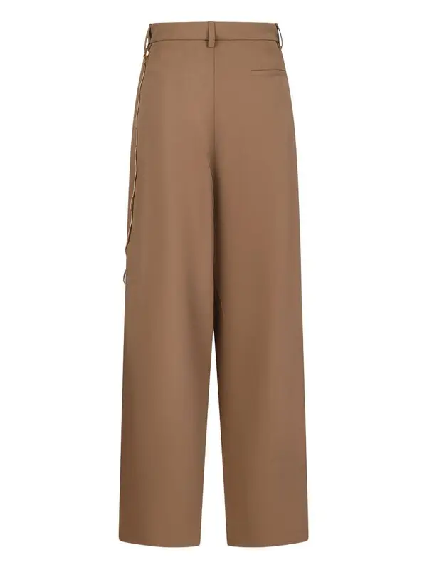 DARKPARK Phebe Wide-leg Chain Detail Trousers - Brown