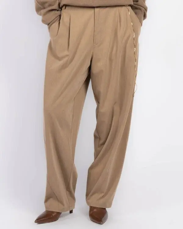DARKPARK Phebe Wide-leg Chain Detail Trousers - Brown