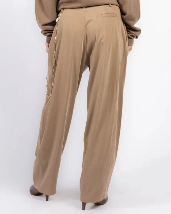 DARKPARK Phebe Wide-leg Chain Detail Trousers - Brown